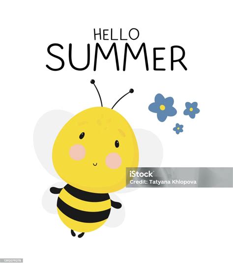 귀여운 꿀벌 만화 스타일 벡터 일러스트레이션 카드 포스터 배너 책 팩에 인쇄 옷 직물 벽지 섬유 또는 접시에 인쇄 벌에 대한 스톡 벡터 아트 및 기타 이미지 Istock