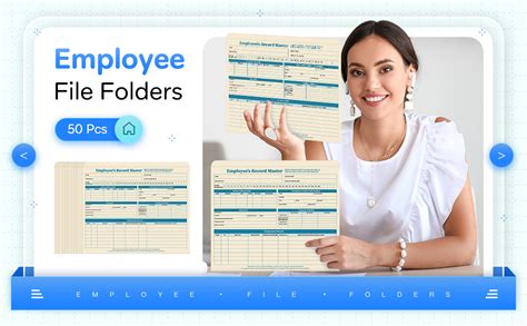 Qilery 50 Pcs Employee File Folders 95 X 1175 Inches Employee Personnel File