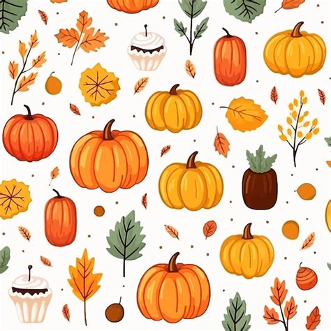 Premium Vector Seamless Background With Pumpkins