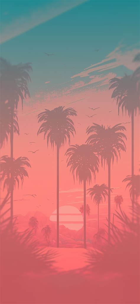 Sunset And Palm Summer Aesthetic Wallpaper Summer Wallpapers