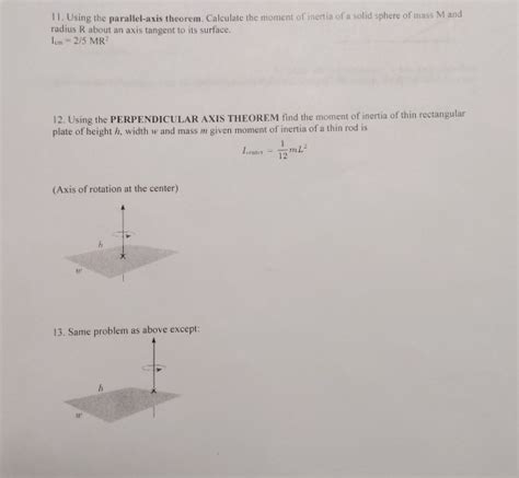 Solved Using The Parallel Axis Theorem Calculate The Chegg Com