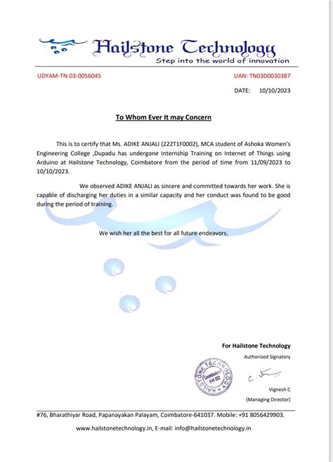 Iot Arduino Internshipexperience Hailstonetechnology Techjourney