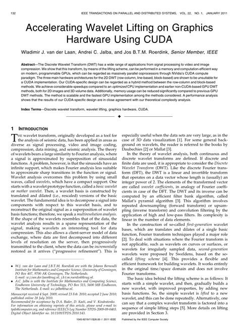 Pdf Accelerating Wavelet Lifting On Graphics Hardware Using Cuda