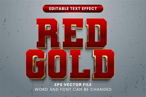 Premium Vector Red Gold 3d Vector Text Effect