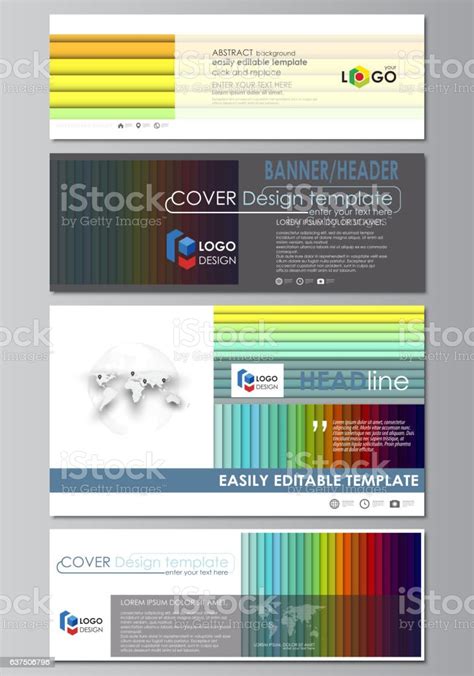 소셜 미디어 및 이메일 헤더 세트 현대적이다 배너 비즈니스 템플릿 개체 그룹에 대한 스톡 벡터 아트 및 기타 이미지 개체