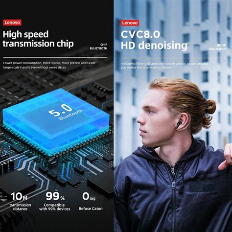 Lenovo Lp Pro Tws Wireless Bluetooth Led Power Display Sport Noise Reduction Earphone