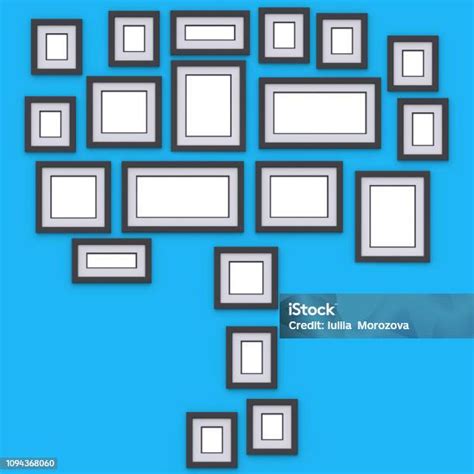 벽에 간단한 사진 프레임입니다 실루엣의 형태로 배치 인테리어 디자인과 장식 아이디어입니다 3d 렌더링입니다 0명에 대한 스톡 사진 및 기타 이미지 Istock
