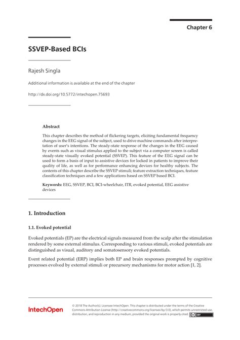 Pdf Ssvep Based Bcis