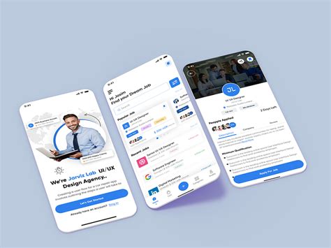 jarviz lab job finder mobile app ui design by jarviz lab ui ux