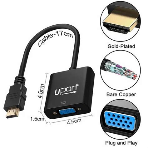 Pvc Uport Hdmi To Vga Converter Adapter Cable At ₹ 460 In Surat Id