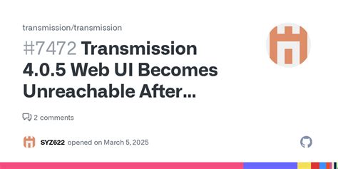 Transmission 405 Web Ui Becomes Unreachable After Windows 11 Laptop