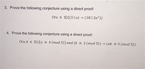 Solved Prove The Following Conjecture Using A Direct