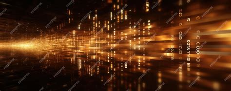 Premium Photo Brown Abstract Binary Code Background With Glowing Light Rays And Digital
