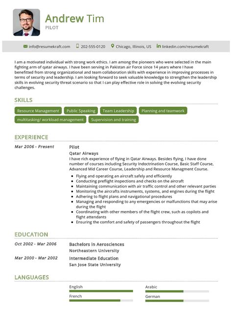 Pilot Cv Example In 2025 Resumekraft
