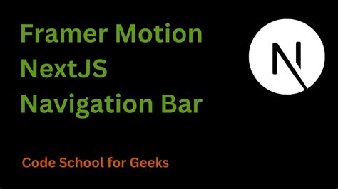 Navigation Bar With Framer Motion Animation In Nextjs Youtube