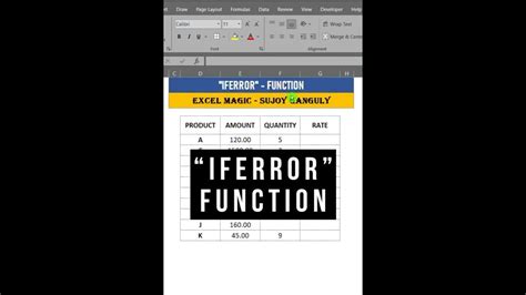 Magical Iferror Function In Excel Excel Magic Youtube