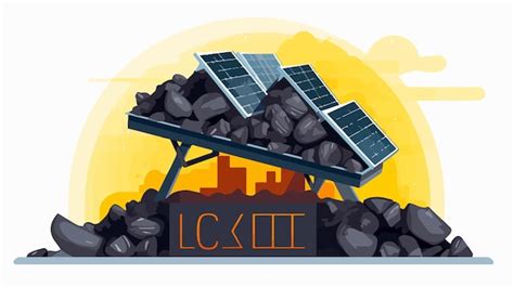 Coal Heap Versus Solar Power Energy Comparison Concept Premium Ai