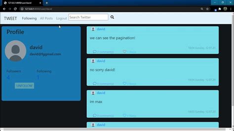 cs50w project4 network youtube