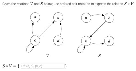 Solved Given The Relations V ﻿and S ﻿below Use Ordered Pair