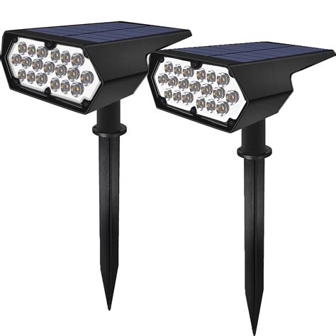 Solar Spot Light Outdoor 19 LED Landscape Spotlight IP65 Waterproof 2 Pack Walmart Com