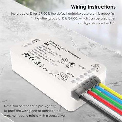 Controlador De Tira De Luz Led Wled Esp32 Con Micrófono Descarga Controlador Led Direccionable