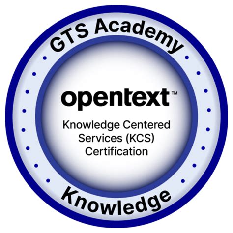 Opentext Knowledge Knowledge Centered Services Kcs Certification