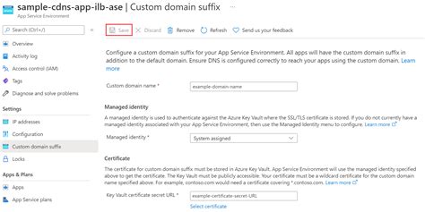 Configure Custom Domain Suffix For App Service Environment Azure App Service Environment