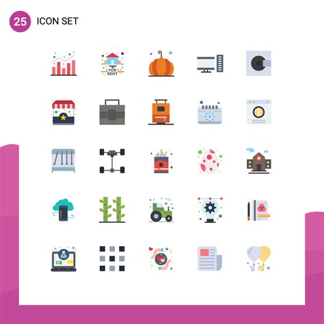 Stock Vector Icon Pack Of 25 Line Signs And Symbols For Devices Pc Rent Desktop Vegetable