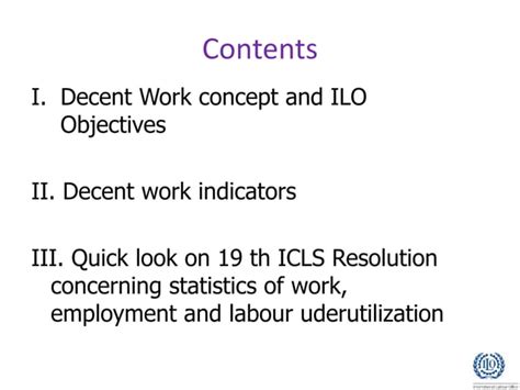 MEASURING DECENT WORK INDICATORS AND WORK STATISTICS PPTX