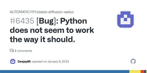 Bug Python Does Not Seem To Work The Way It Should Issue 6435