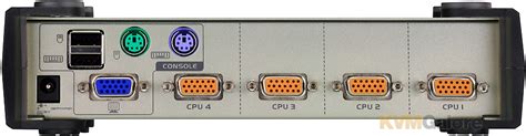 4 Port USB PS 2 KVM Switch With 4 Cables CS84U ATEN