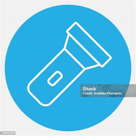 아이콘 포켓 토치 캠핑 및 모험 요소 파란색 원형 스타일의 아이콘입니다 인쇄물 포스터 로고 광고 인포그래픽 등에 적합합니다 0