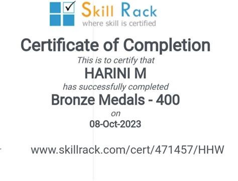 harini m on linkedin skillrack certification bronzemedal c c java python challenges…