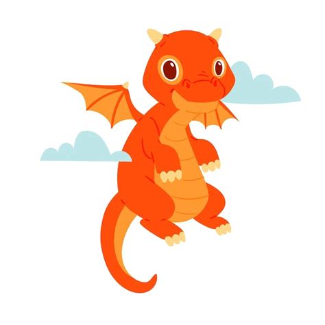 귀여운 드래곤 터 프리미엄 벡터