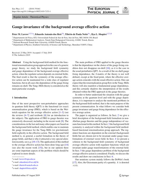 PDF Gauge Invariance Of The Background Average Effective Action