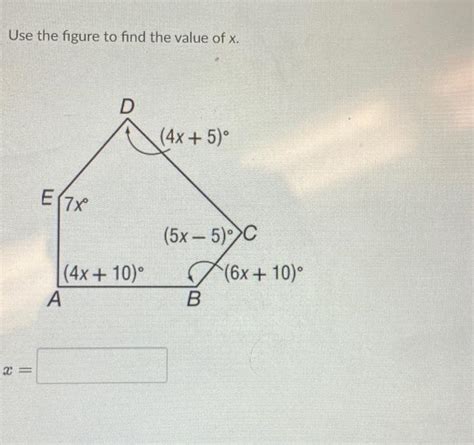 Solved Use The Figure To Find The Value Of X Chegg