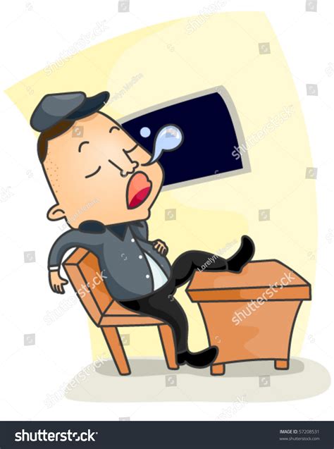 Guard Sleeping On Duty Vector Stock Vector 57208531 Shutterstock