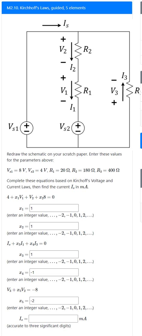solved redraw the schematic on your scratch paper enter