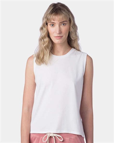 Alternative B05812117 Women Cotton Jersey Go To Crop Muscle Tank Top White 2xl