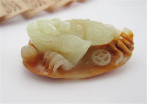 河磨玉金蟾 黄白吊坠挂佩玉佩 腰缠万贯 带皮子 全壳小微4614