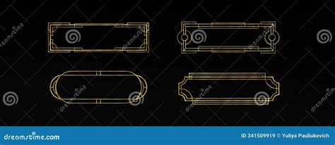 Gold Ui Frame Game Button Medieval Border Design Stock Illustration Illustration Of Vector