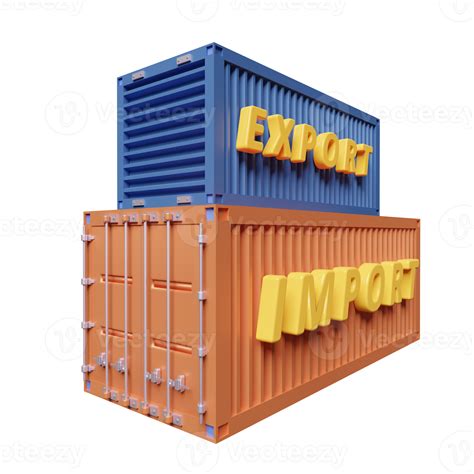contenedor de envío para importación y exportación concepto de