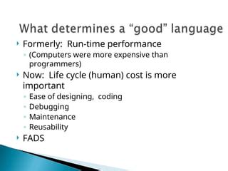 Lect Introductiontoprogramminglanguages Phpapp Ppt