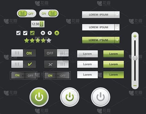 Web Ui元素。按钮,开关,栏,电源按钮,滑块。素材 花瓣网 Web Ui元素。按钮,开关,栏,电源按钮,滑块。素材 花瓣网