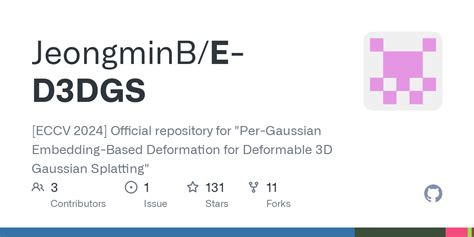 Github Jeongminb E D3dgs [eccv 2024] Official Repository For Per Gaussian Embedding Based