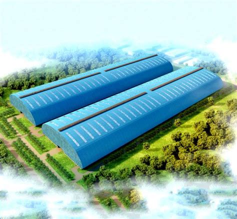 Prestressed Arched Steel Building Roof Truss Design For Coal Fired Power Plants Shed