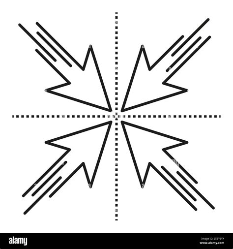 Converging Pointer Arrows Center Target Shape Vector Cross Focus