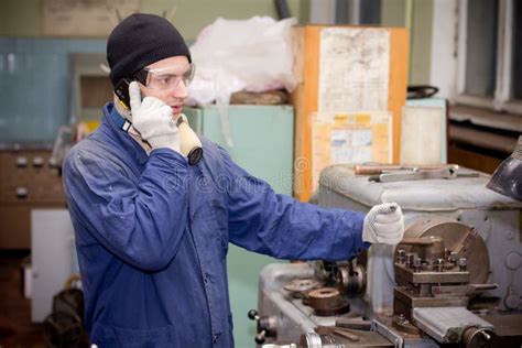 Worker Operating CNC Machine Center Stock Photo Image Of Automated Fitter
