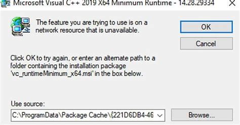 Microsoft Visual C X64 Minimum Runtime Error Not Installing Missing The Msi File R