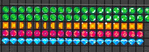 Pixel Treasures Emerald Diamond Gold Ruby Shiny Effect